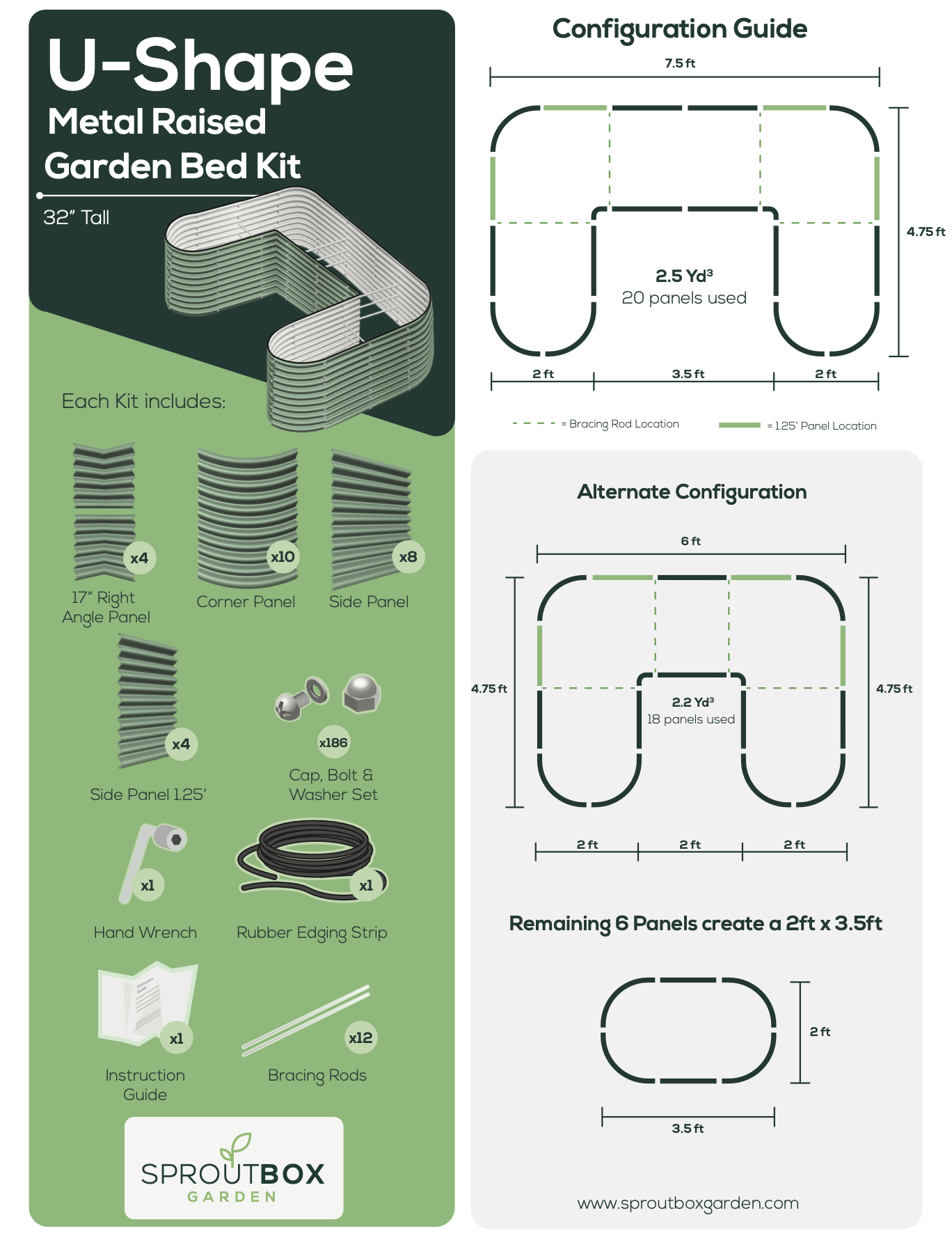 32" Tall U-Shape – Sproutbox Garden