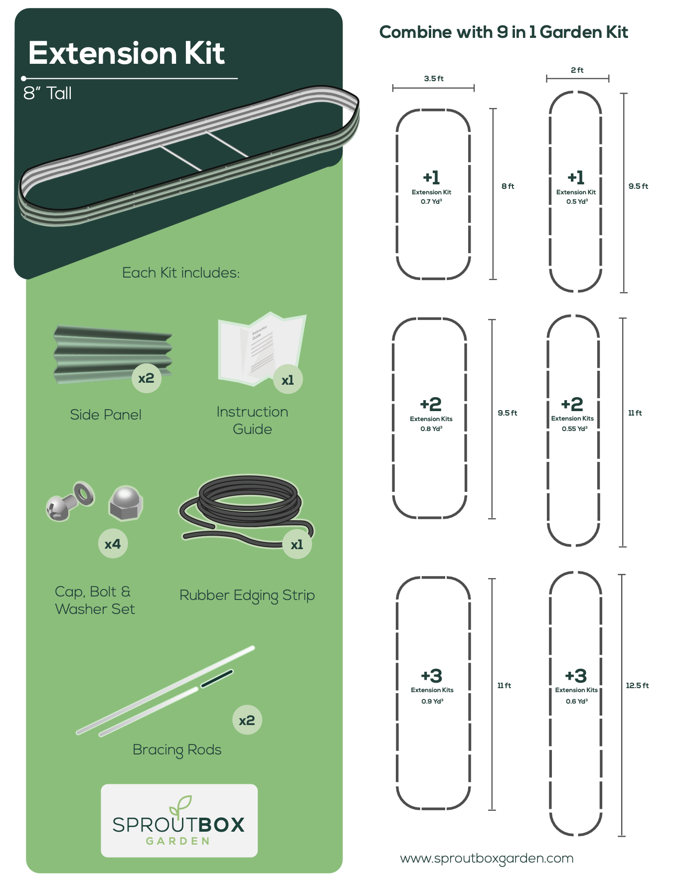 8" Tall Extension Kit – Sproutbox Garden
