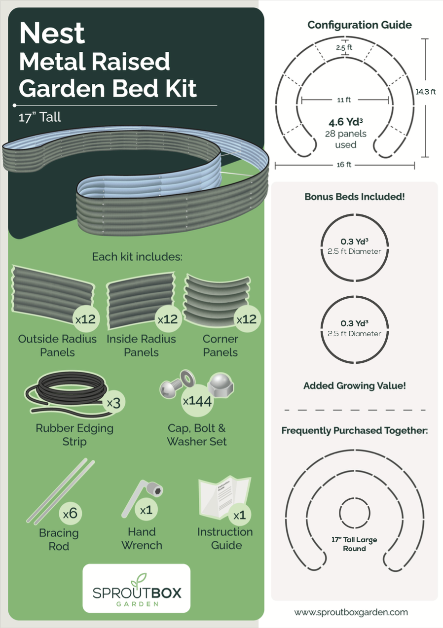 17" Tall Nest Garden Bed | Raised Nest Garden Bed | Sproutbox Garden